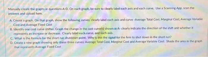 Solved Manually create the graphs in questions A-D. On each | Chegg.com