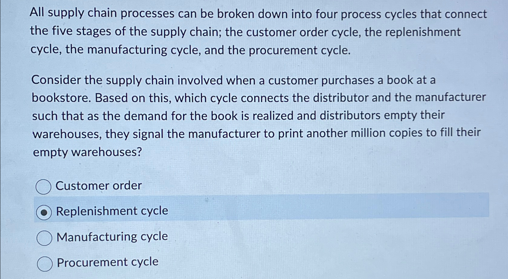 Solved All supply chain processes can be broken down into | Chegg.com