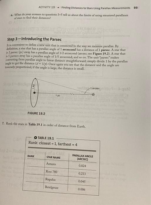 Solved ACTIVITY 19 - Finding Distances to Stars Using | Chegg.com