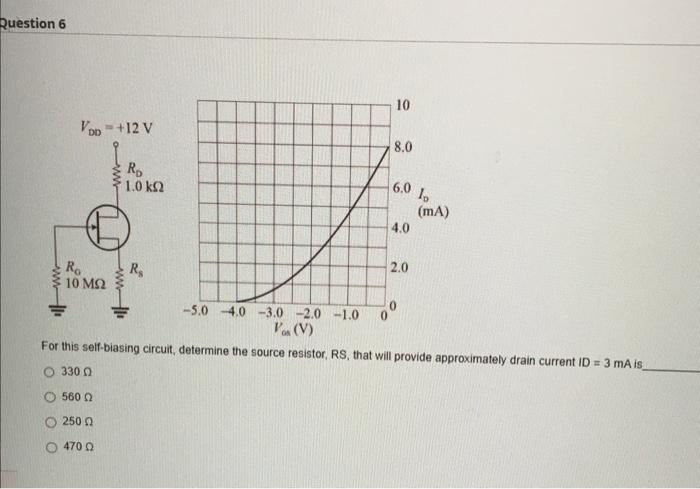 Solved For this self-biasing circuit, determine the source | Chegg.com