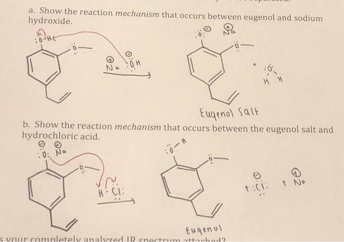 Solved a. Show the reaction mechanism that occurs between | Chegg.com