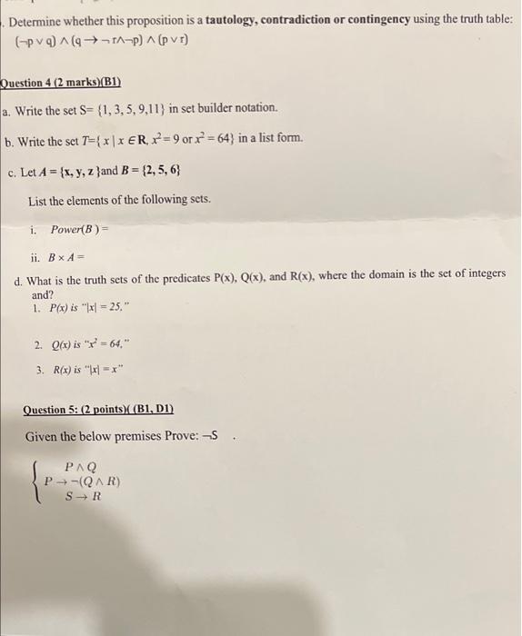 Solved Determine whether this proposition is a tautology, | Chegg.com