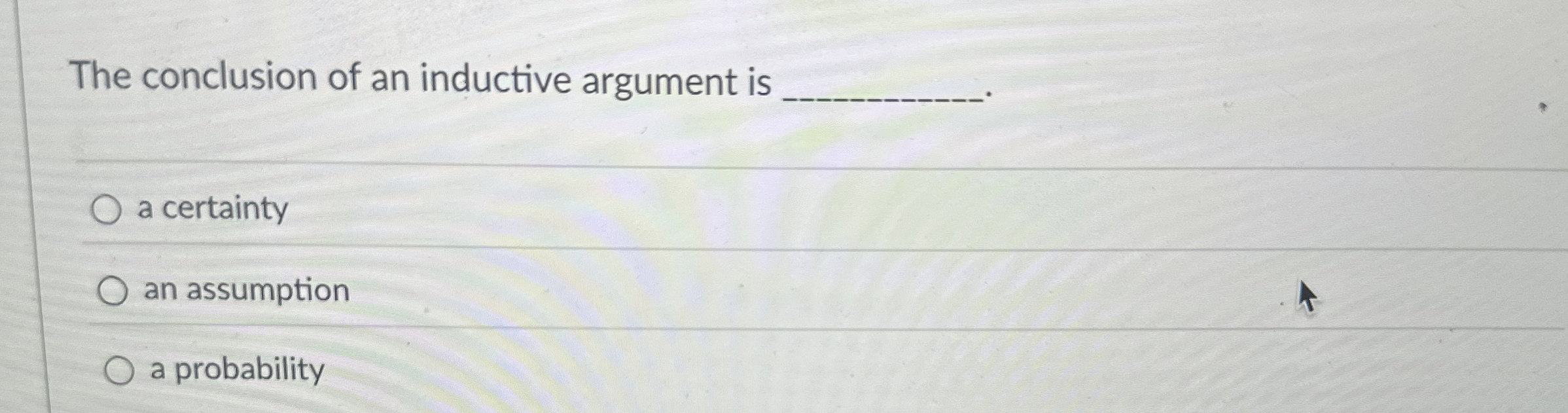 Solved The conclusion of an inductive argument is q,a | Chegg.com