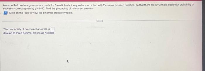 Solved Assume that random guesses are made for 3 | Chegg.com