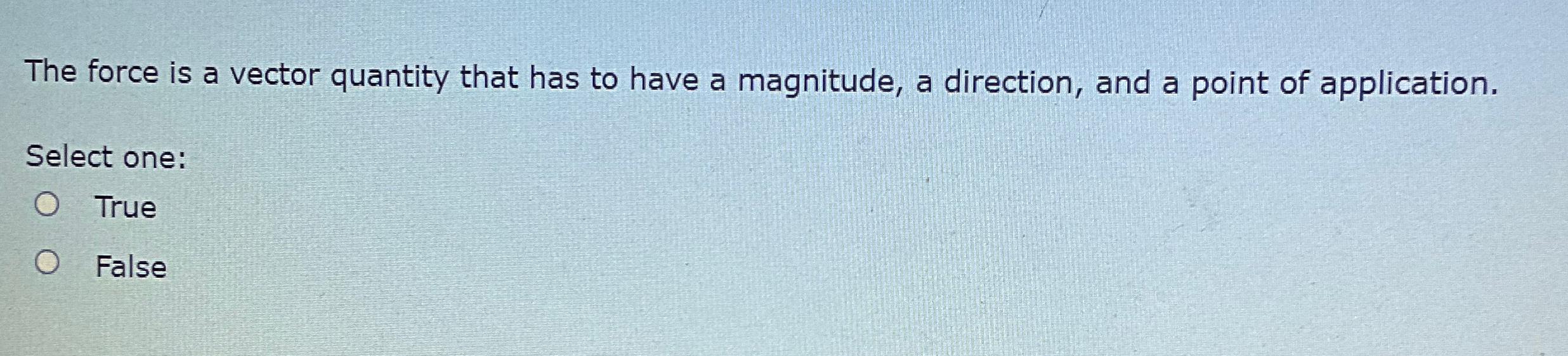 Solved The force is a vector quantity that has to have a | Chegg.com