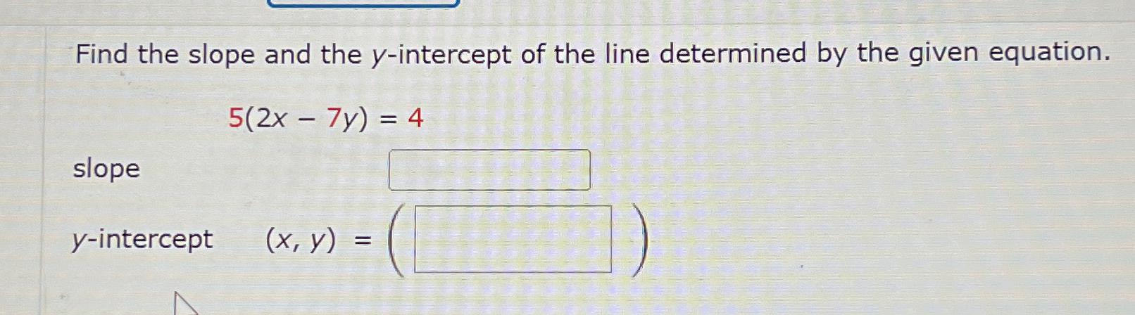 Solved Find the slope and the y-intercept of the line | Chegg.com
