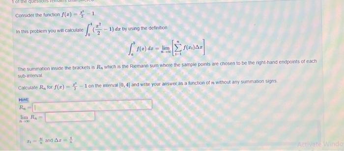 Solved Consider the function f(x)=2x3−1 In this problem you | Chegg.com