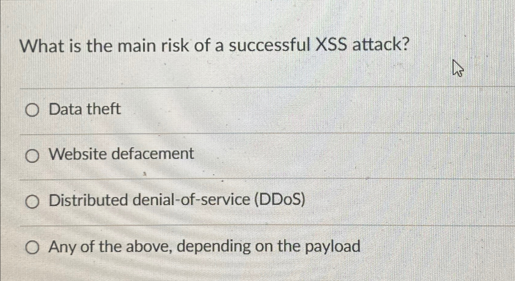 Solved What is the main risk of a successful XSS | Chegg.com