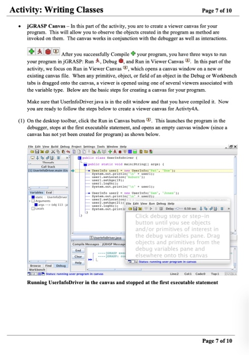 Solved Activity: Writing Classes Page 1 of 10 Terminology | Chegg.com