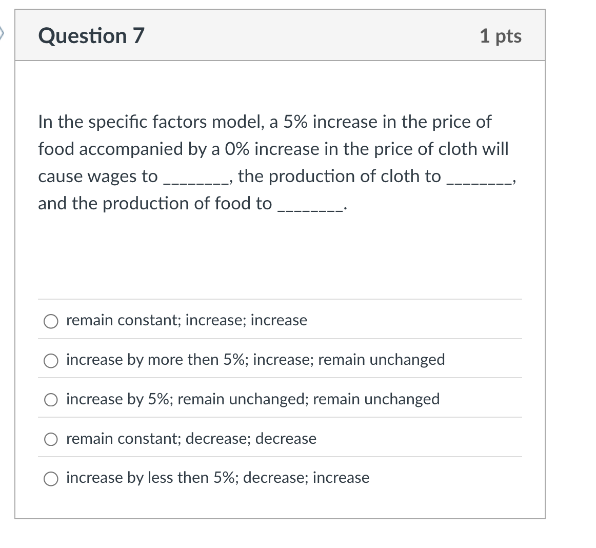 Solved Question 7In the specific factors model, a 5% | Chegg.com