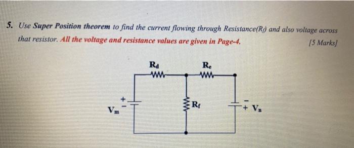 Solved 5. Use Super Position theorem to find the current | Chegg.com