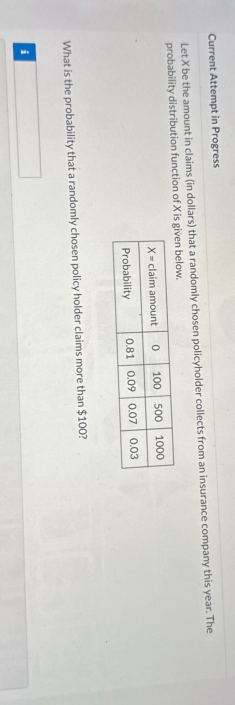 Solved Current Attempt in ProgressLet x ﻿be the amount in | Chegg.com