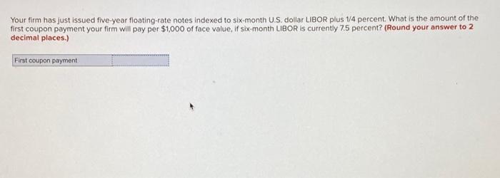 Solved Your firm has just issued five-year floating-rate | Chegg.com