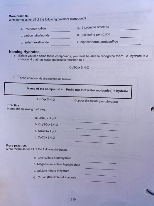 Solved More practice. Write formulas for all of the | Chegg.com