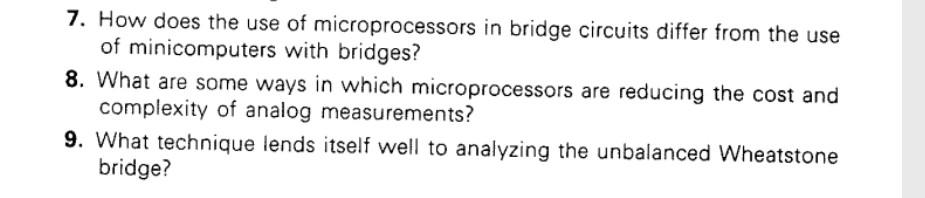Solved 7. How does the use of microprocessors in bridge | Chegg.com
