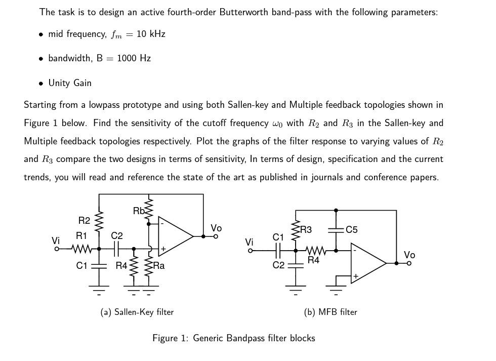 Solved The task is to design an active fourth-order | Chegg.com