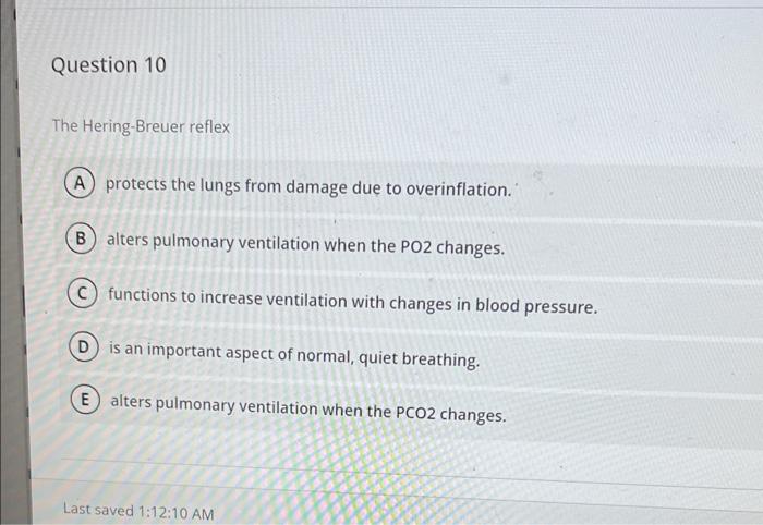 Solved The Hering-Breuer reflex protects the lungs from | Chegg.com