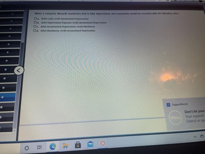 Solved When a company discardo machinery that is fully | Chegg.com