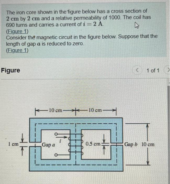 Solved The iron core shown in the figure below has a cross | Chegg.com