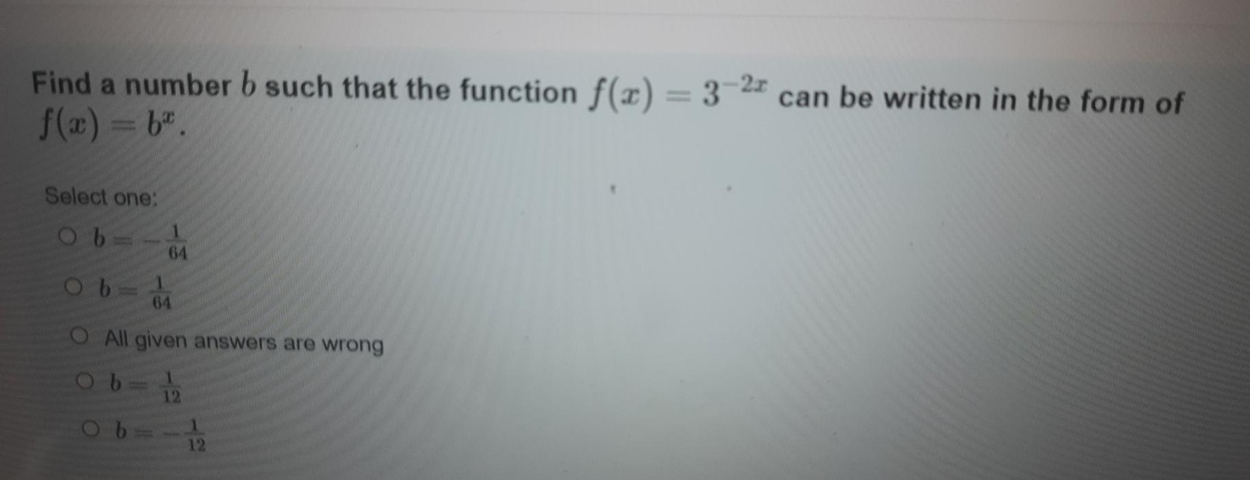 Solved Find a number b such that the function f(x) = 3-2x | Chegg.com