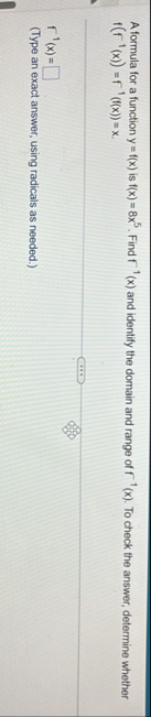 Solved A formula for a function y=f(x) ﻿is f(x)=8x5. ﻿Find | Chegg.com