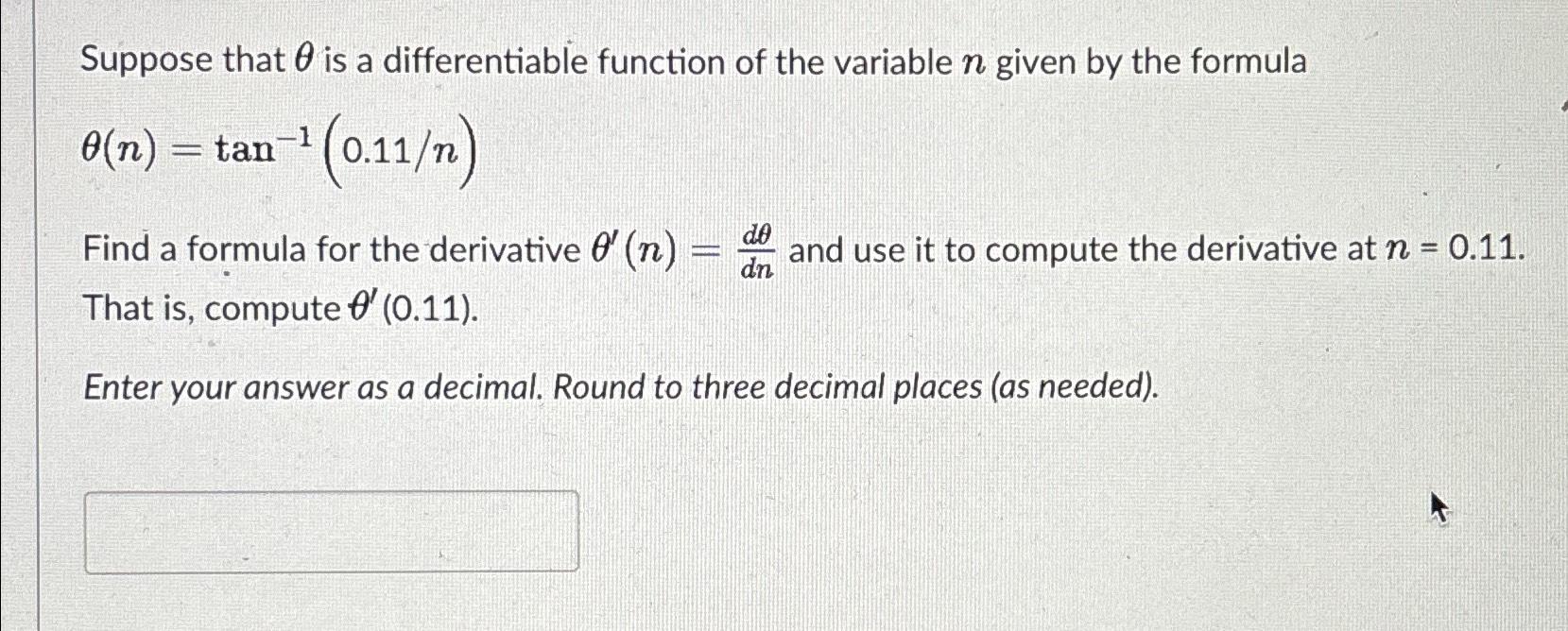 Solved Suppose that θ ﻿is a differentiable function of the | Chegg.com