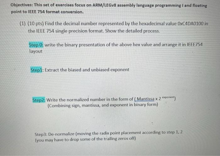 Solved Ectives This Set Of Exercises Focus On Armlegv8 5854