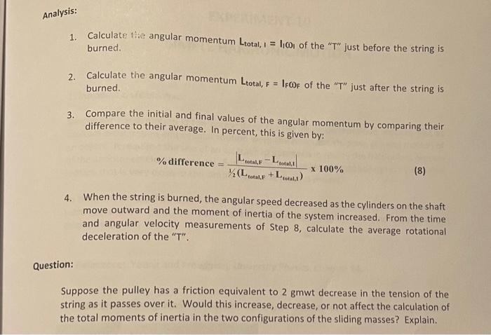 Solved DESERVATION OF ANGULAR MOMENTUM Objective: The | Chegg.com