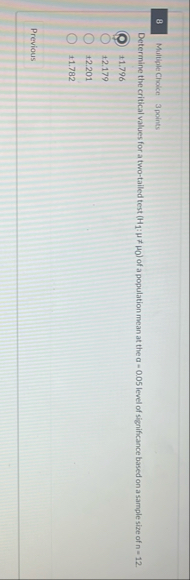 Solved Multiple Choice 3 ﻿pointsDetermine the critical | Chegg.com