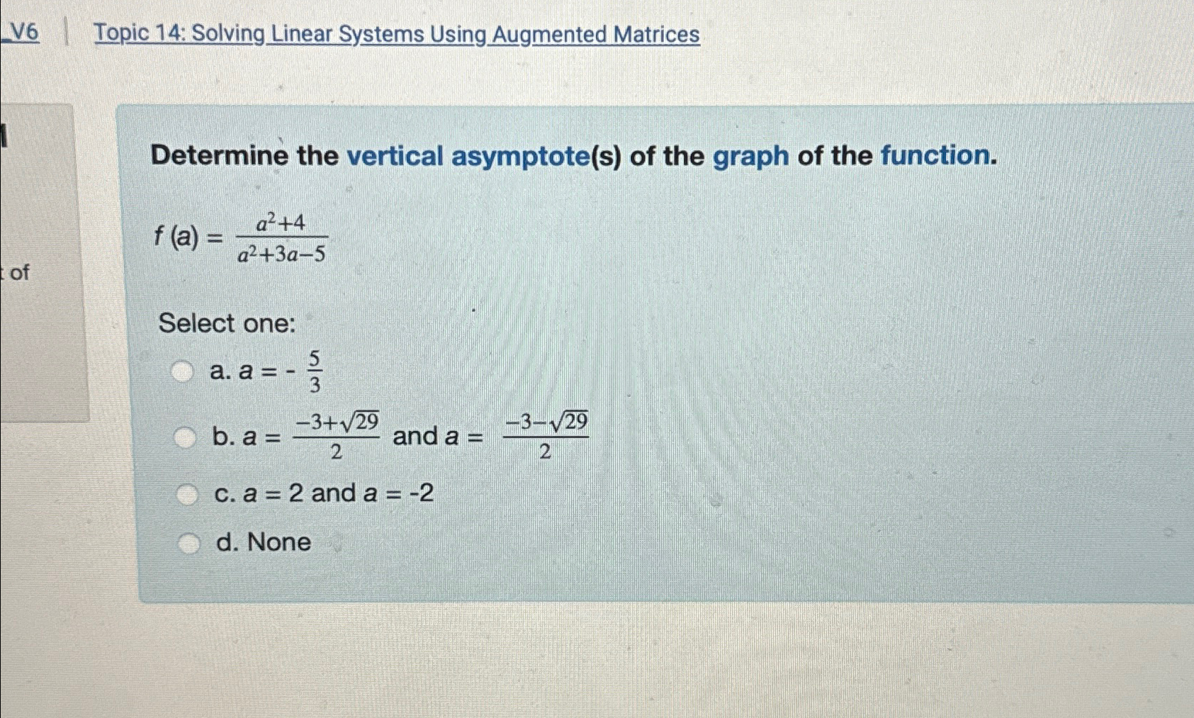 Solved 66Topic 14: Solving Linear Systems Using Augmented | Chegg.com