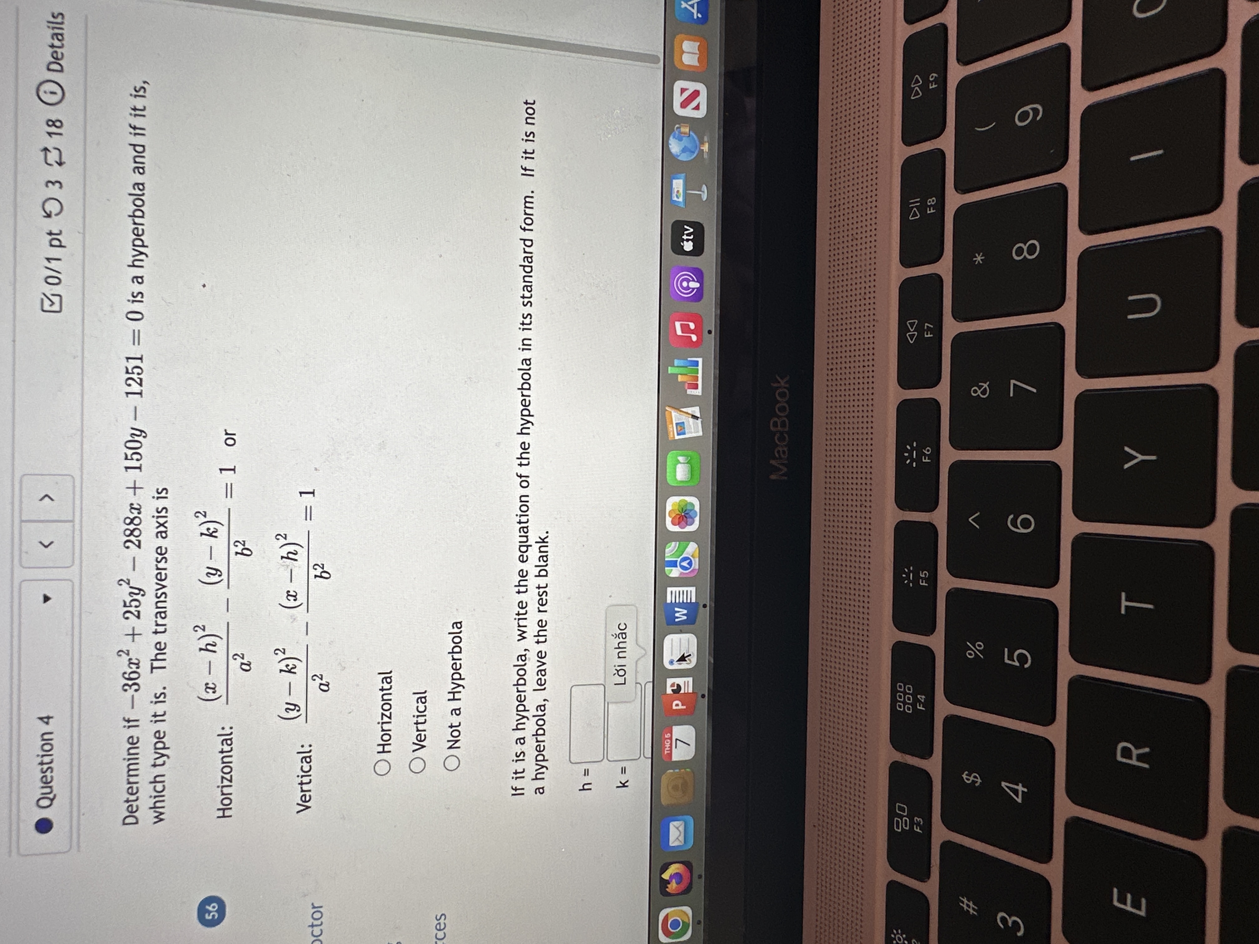 Solved Determine if -36x2+25y2-288x+150y-1251=0 ﻿is a | Chegg.com
