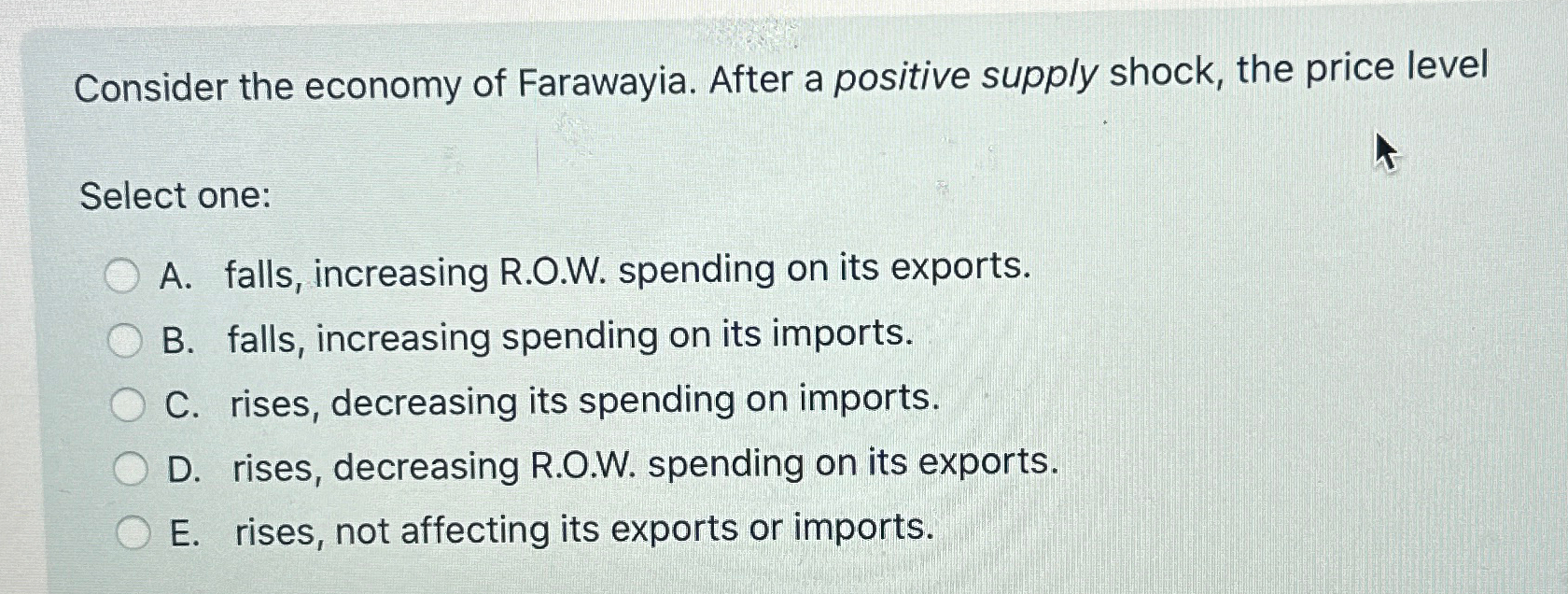 Solved Consider the economy of Farawayia. After a positive | Chegg.com