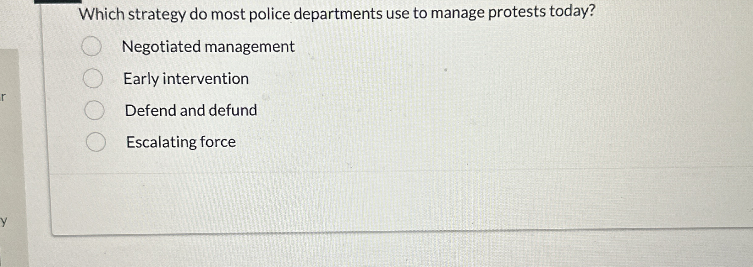 Solved Which strategy do most police departments use to | Chegg.com