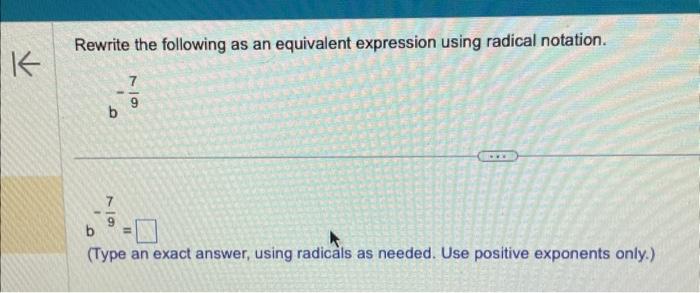 Solved Rewrite the following as an equivalent expression | Chegg.com