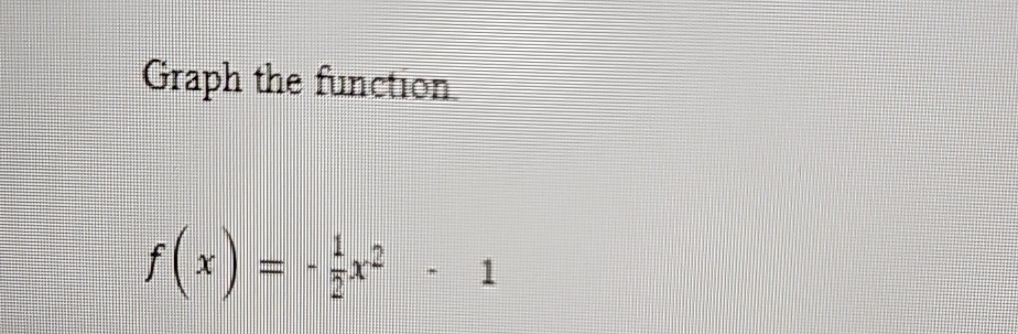 Solved Graph the functionf(x)=-12x2-1 | Chegg.com