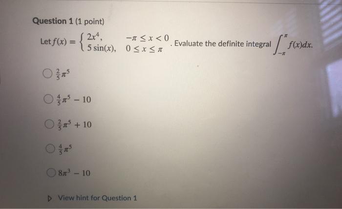 Solved Question 1 (1 point) 2x4 - | Chegg.com