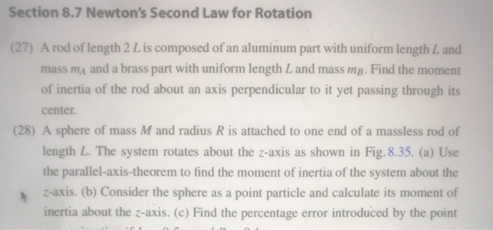 Solved Section 8.7 Newton's Second Law for Rotation (27) A | Chegg.com