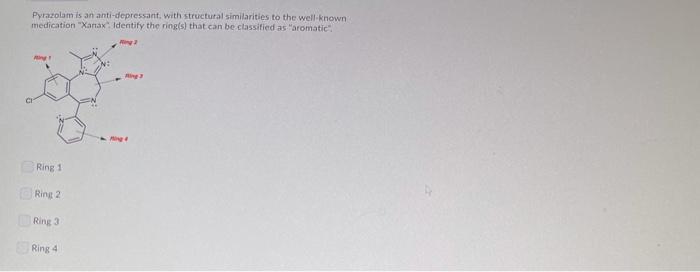 Solved Pyrazolam is an anti-depressant with structural | Chegg.com