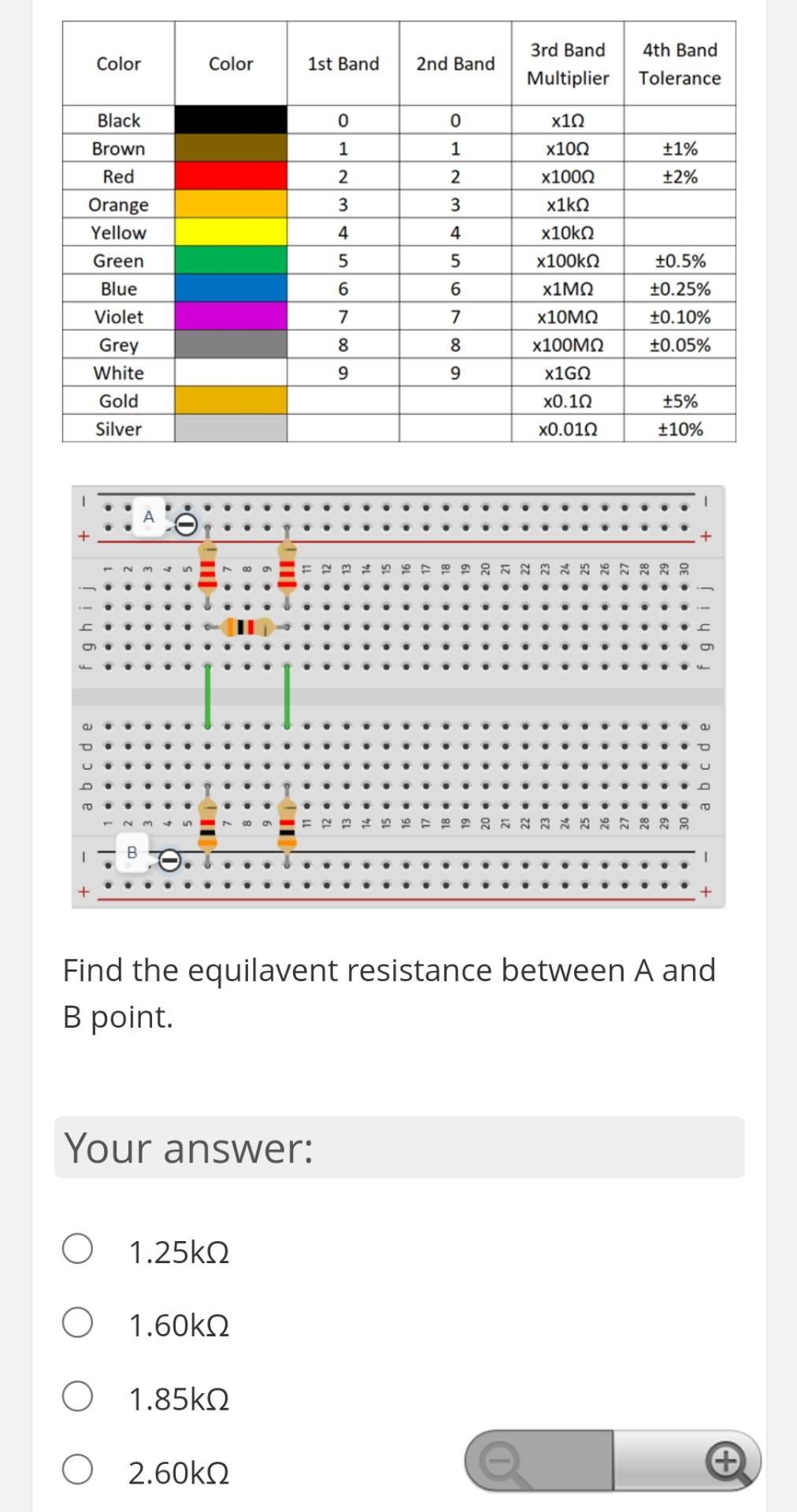 Solved Color Color 1st Band 2nd Band 3rd Band Multiplier 4th | Chegg.com