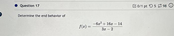 Solved Determine the end behavior of | Chegg.com
