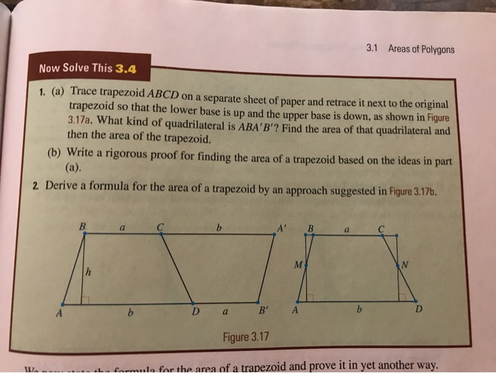 Solved 3.1 Areas of Polygons Now Solve This 3.4 1. (a) Trace | Chegg.com