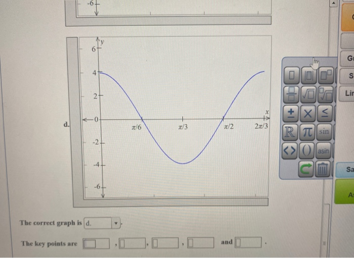 Solved -6t 0 27/3 asin Sa The correct graph is d. - The key | Chegg.com