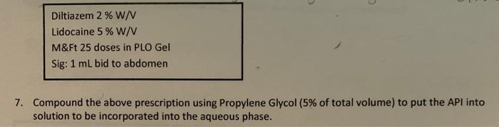 Solved Diltiazem 2% W/ Lidocaine 5 % W/ M&Ft 25 doses in PLO | Chegg.com