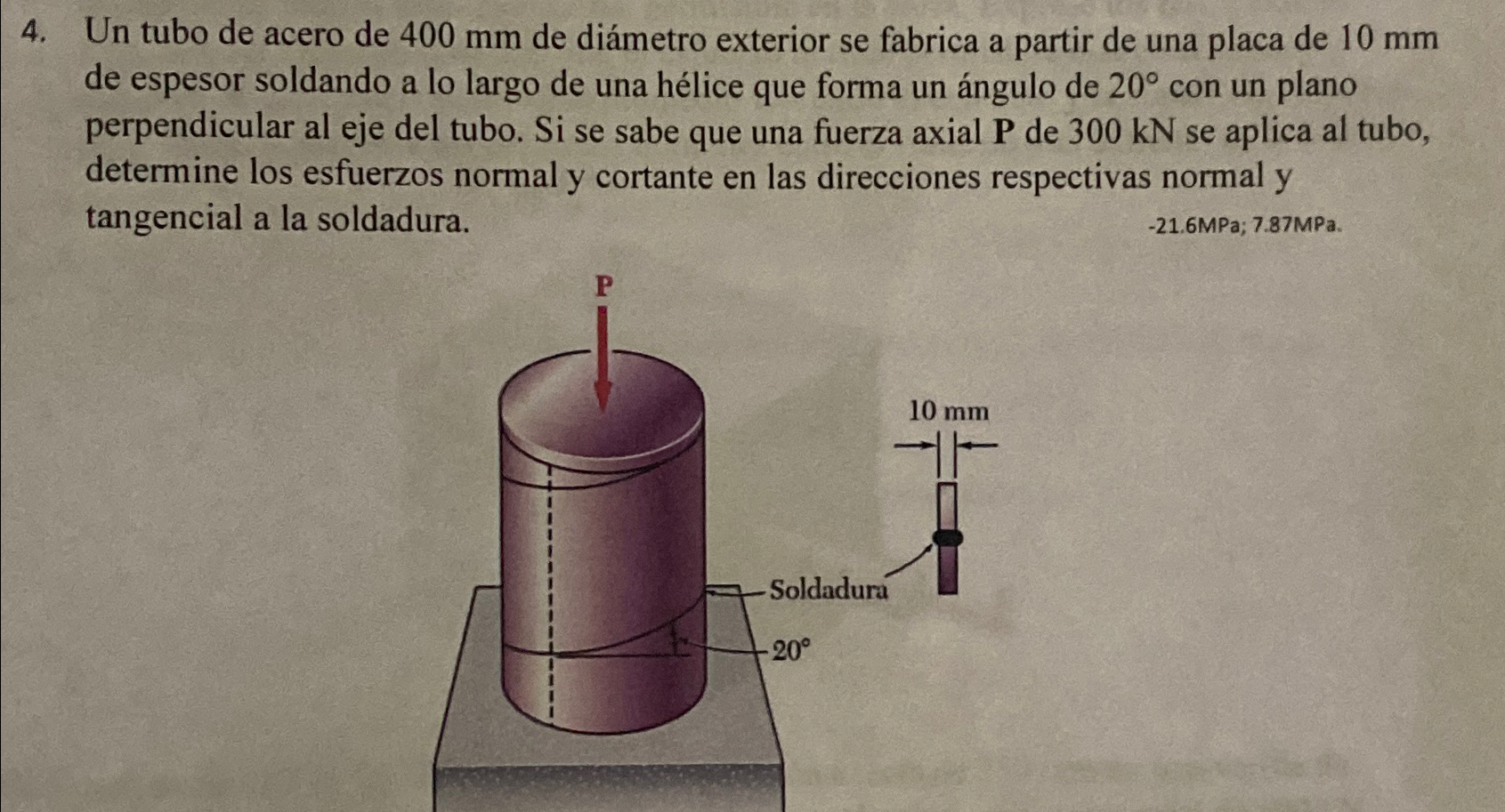 Solved Un tubo de acero de 400mm ﻿de diámetro exterior se | Chegg.com