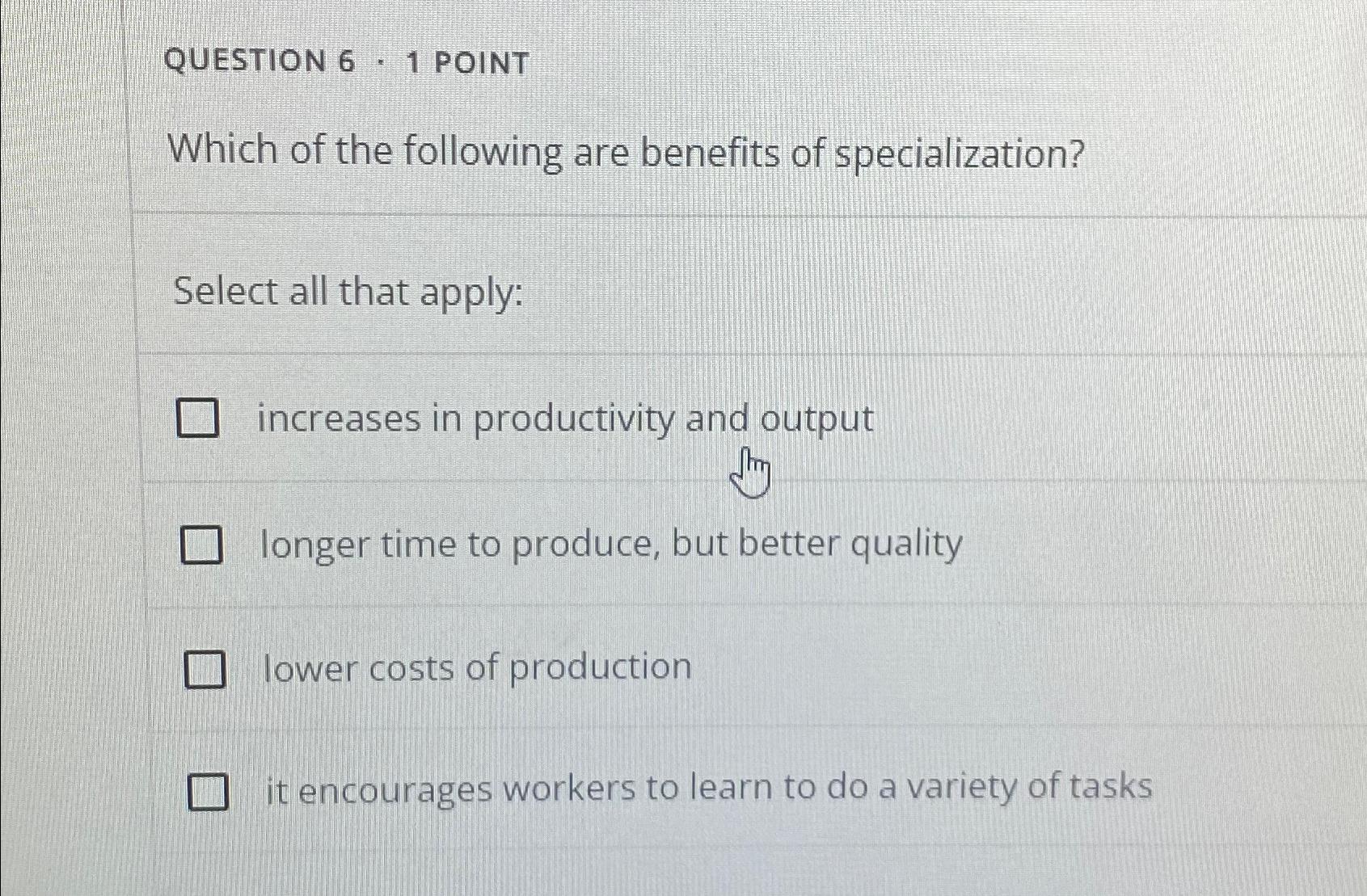 Solved QUESTION 6 - 1 ﻿POINTWhich of the following are | Chegg.com