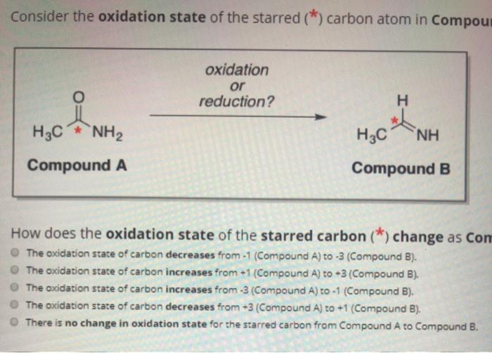 Solved a) consider the oxidation state of the states carbon | Chegg.com