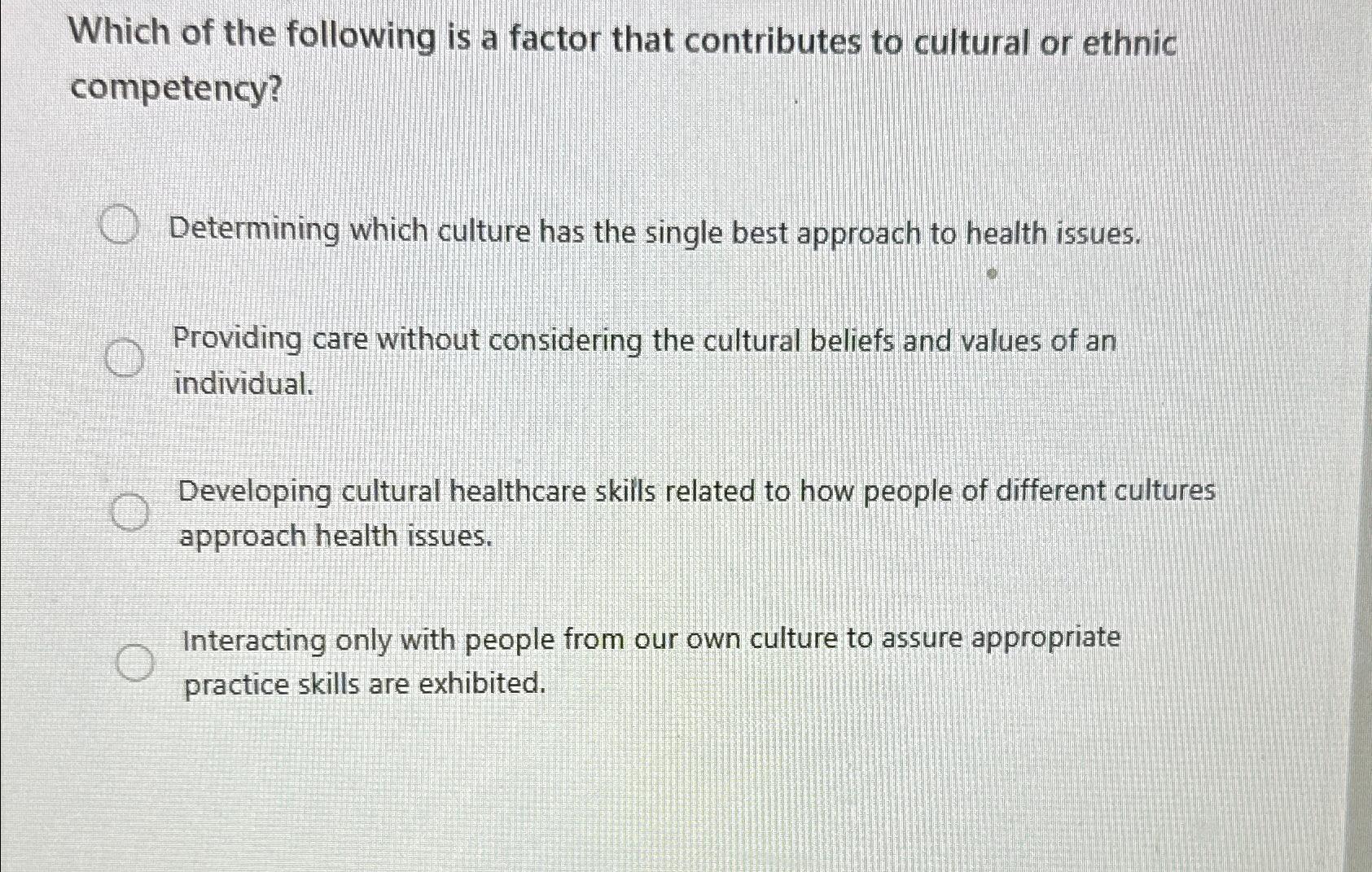 Solved Which of the following is a factor that contributes | Chegg.com