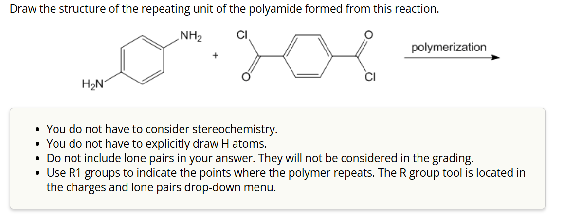 Solved Draw the structure of the repeating unit of the | Chegg.com