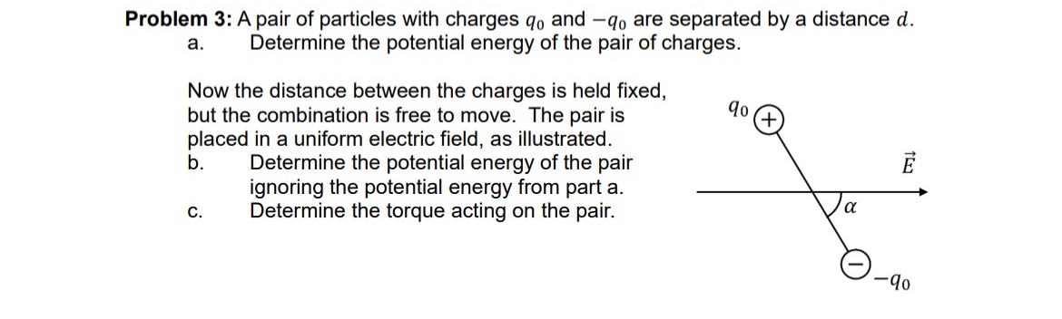 Solved Problem 3: A pair of particles with charges q0 ﻿and | Chegg.com