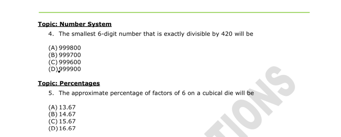 Solved Topic: Number System4. ﻿The smallest 6 -digit number | Chegg.com